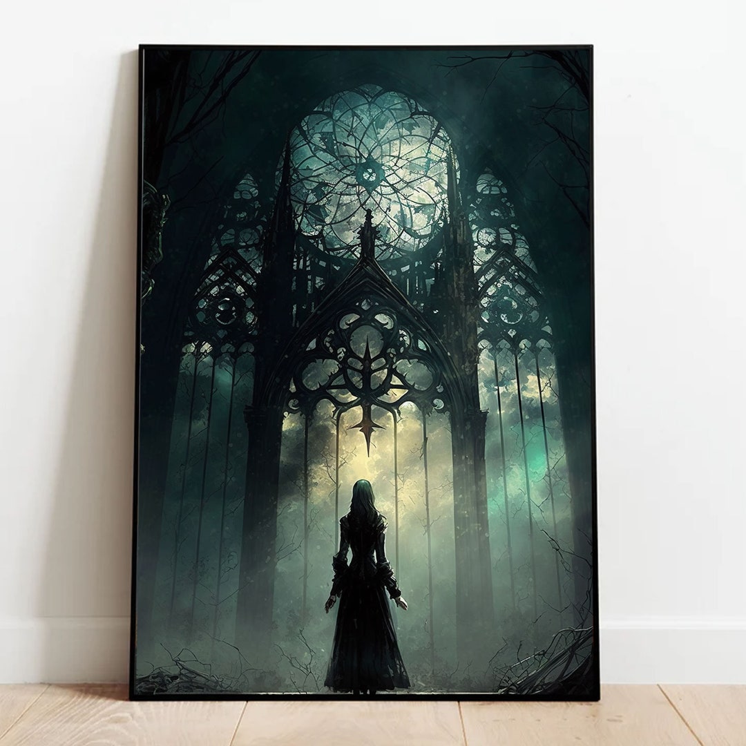 Lady in the Night - Goth Dark Art Print - Gothic Home Horror Decor ...