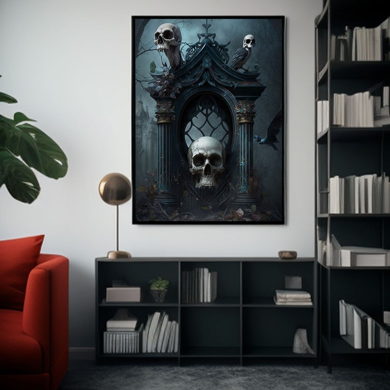 Gothic Graveyard in the Night Creepy Goth Home Decor Horror Gothic AI ...