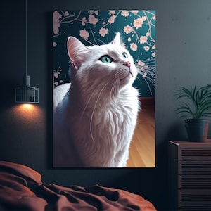 Realistic Cat Wall Art Print Décor – Cute Cat Poster - Downloadable ...