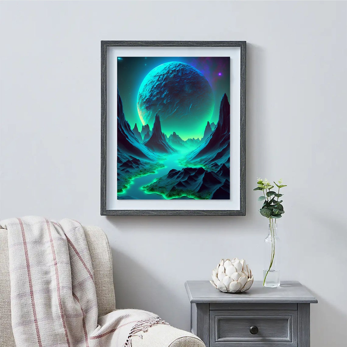 Space Abstract Landscape Art Sci Fi Alien Planet Surface - Etsy