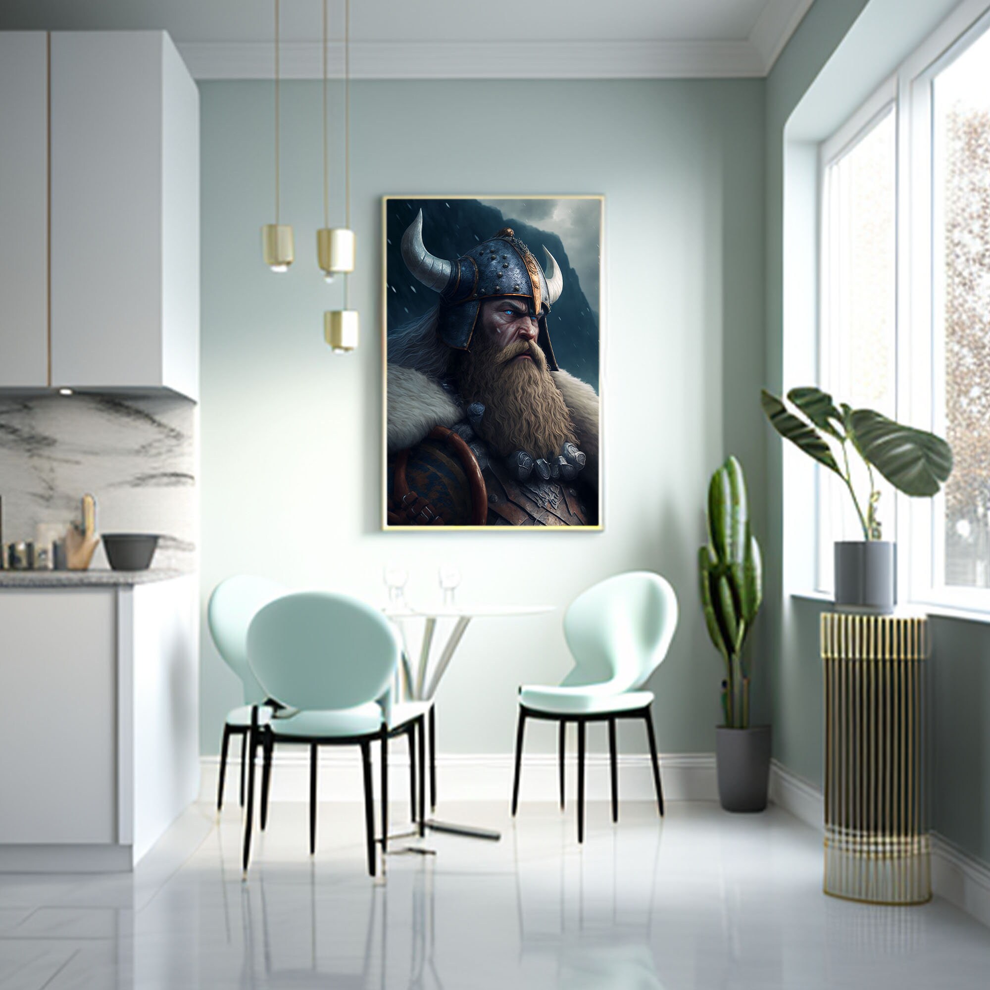 Viking Unique Home Decor Downloadable Art God of War Valhalla Colorful ...