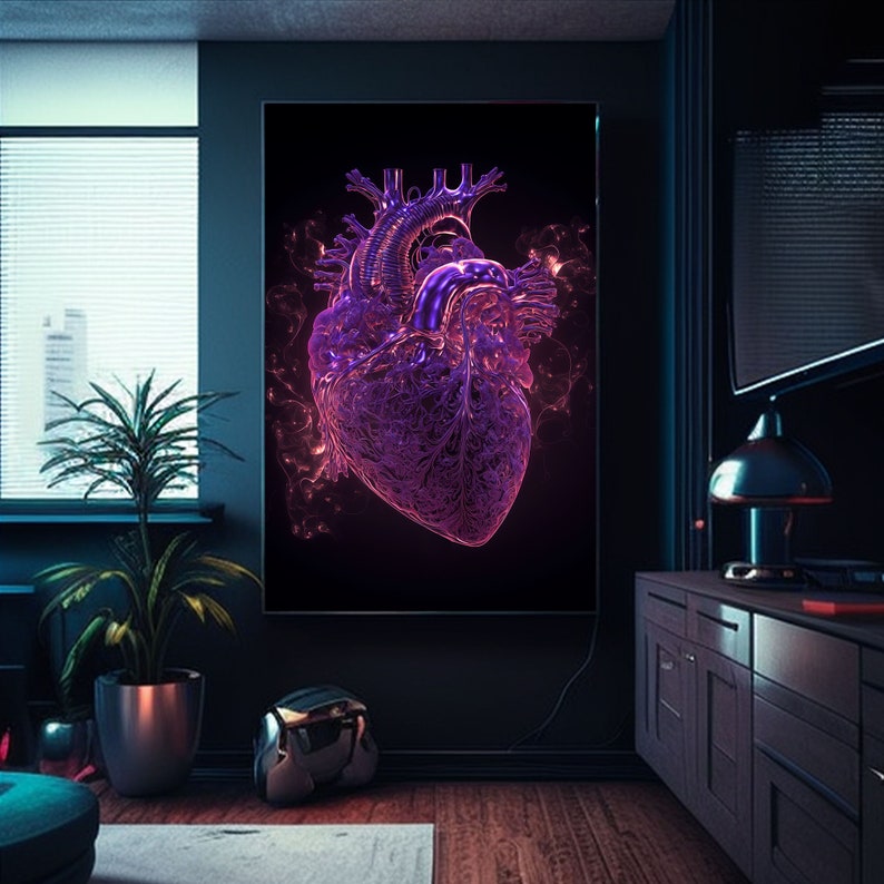 Medical Wall Art Human Heart Anatomy Poster Decor Chiropractic Art ...