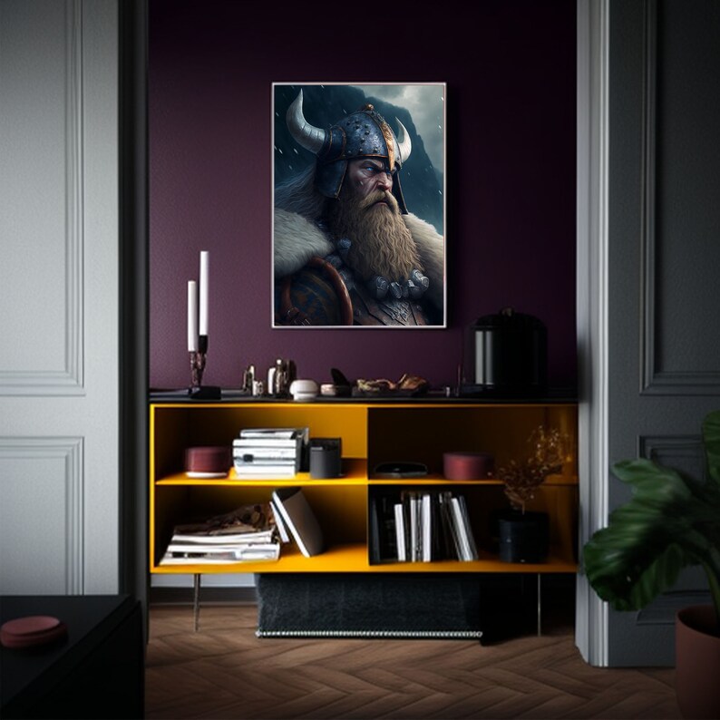Viking Unique Home Decor Downloadable Art God of War Valhalla Colorful ...