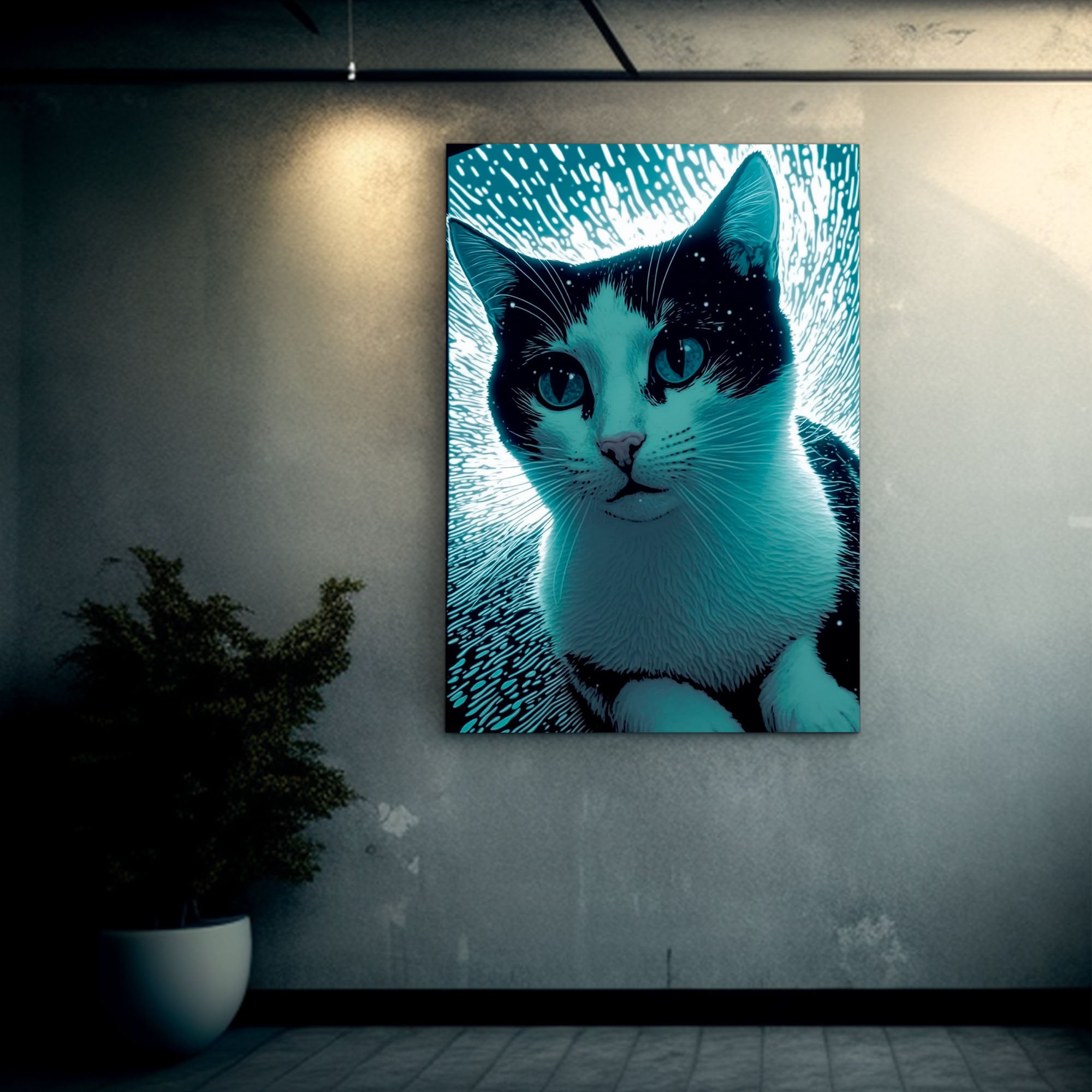 Realistic Cat Art Print Gifts for Cat Lovers Downloadable Artwork Décor ...