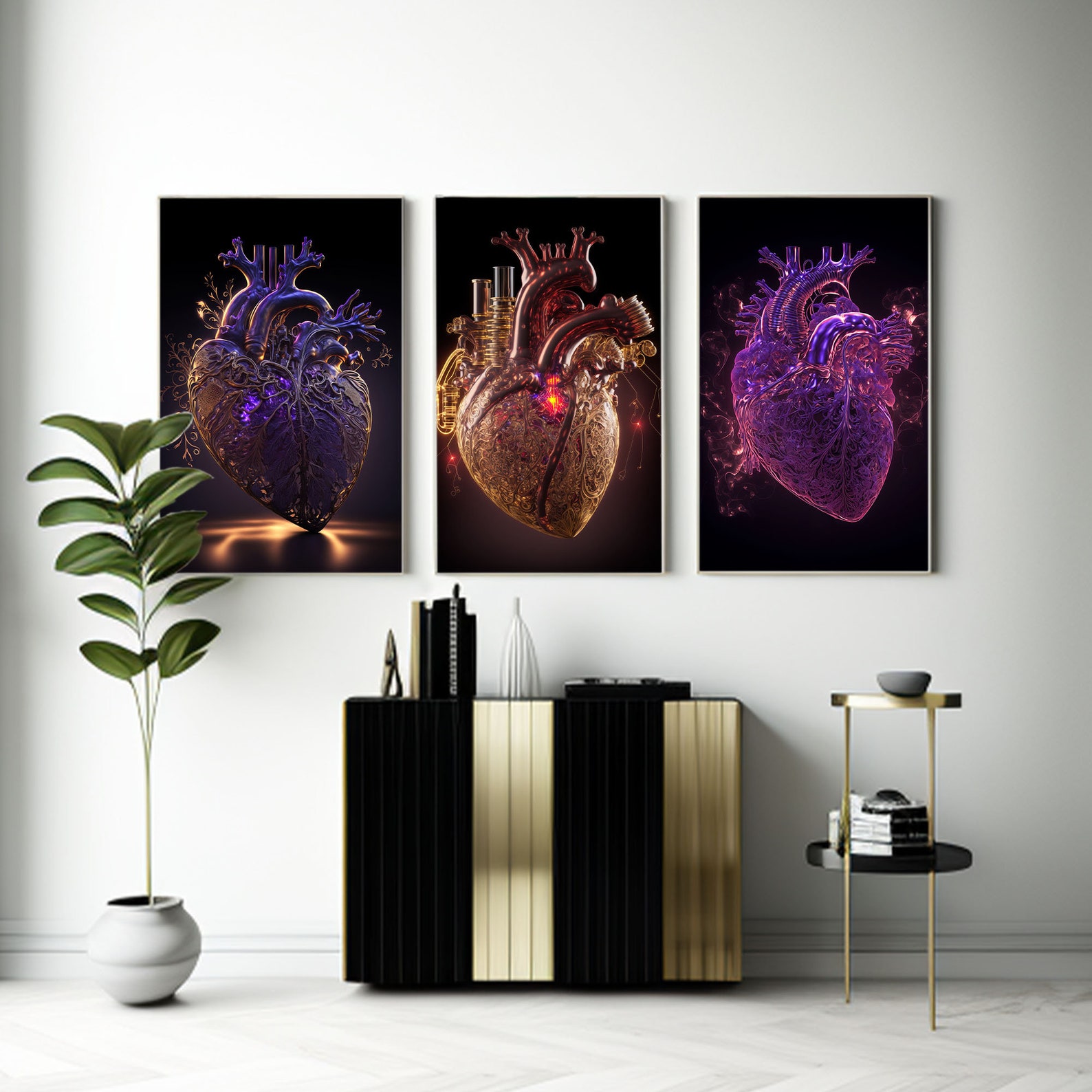 Medical Wall Art Human Heart Anatomy Poster Decor Chiropractic Art ...