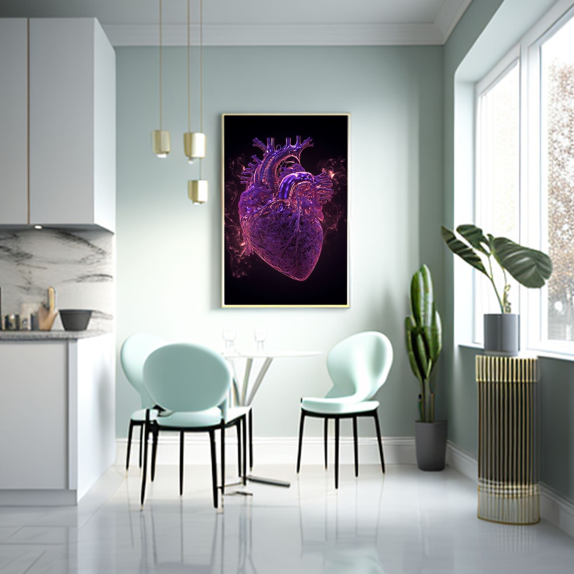 Medical Wall Art Human Heart Anatomy Poster Decor Chiropractic Art ...