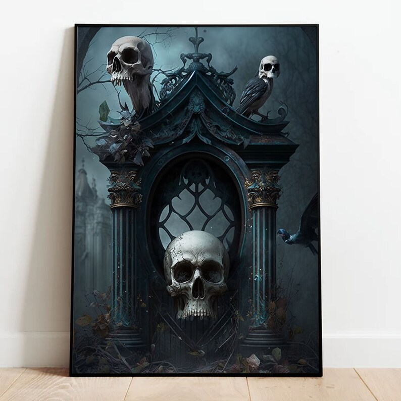 Gothic Graveyard in the Night Creepy Goth Home Decor Horror Gothic AI ...