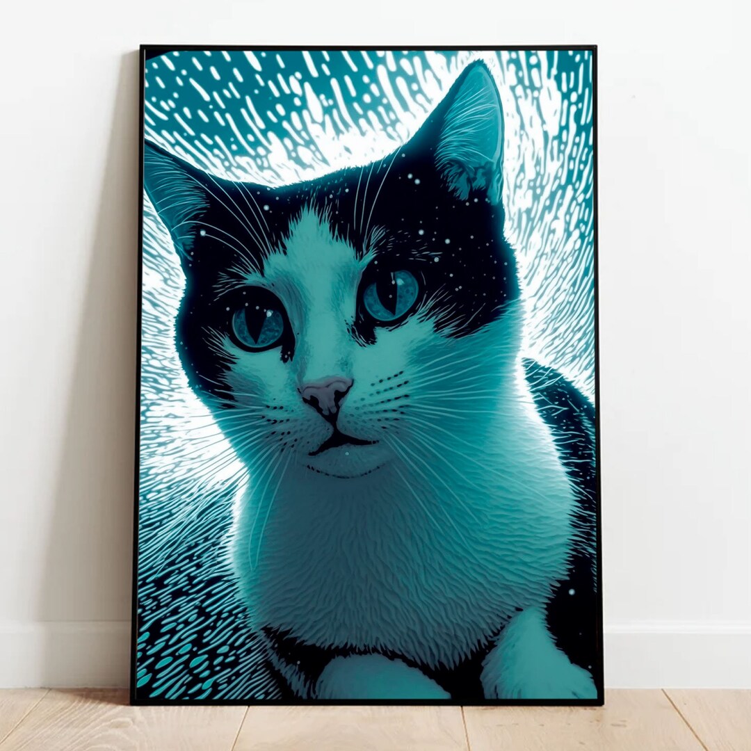 Realistic Cat Art Print - Gifts for Cat Lovers - Downloadable Artwork ...