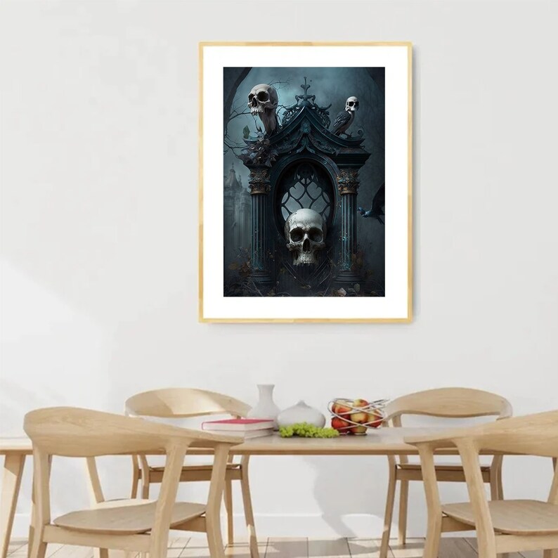 Gothic Graveyard in the Night Creepy Goth Home Decor Horror Gothic AI ...
