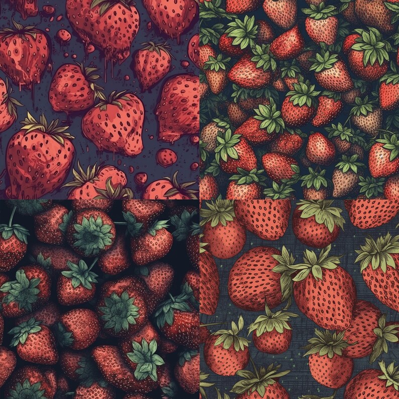 Grunge Strawberry Digital Paper, 20 Strawberries Themed Backgrounds ...