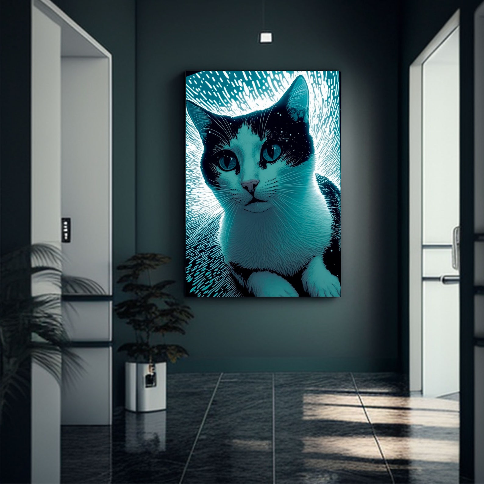 Realistic Cat Art Print Gifts for Cat Lovers Downloadable Artwork Décor ...