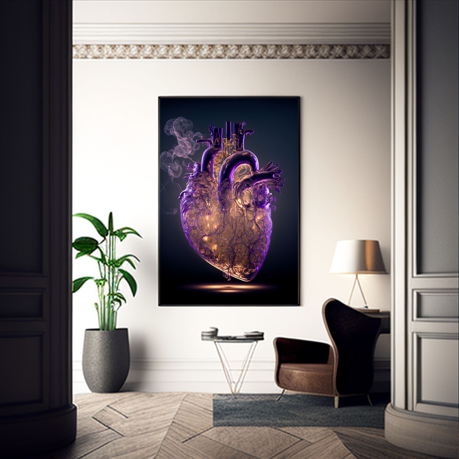 Anatomy Art Human Heart Neon Colors Apothecary or Medicine - Etsy