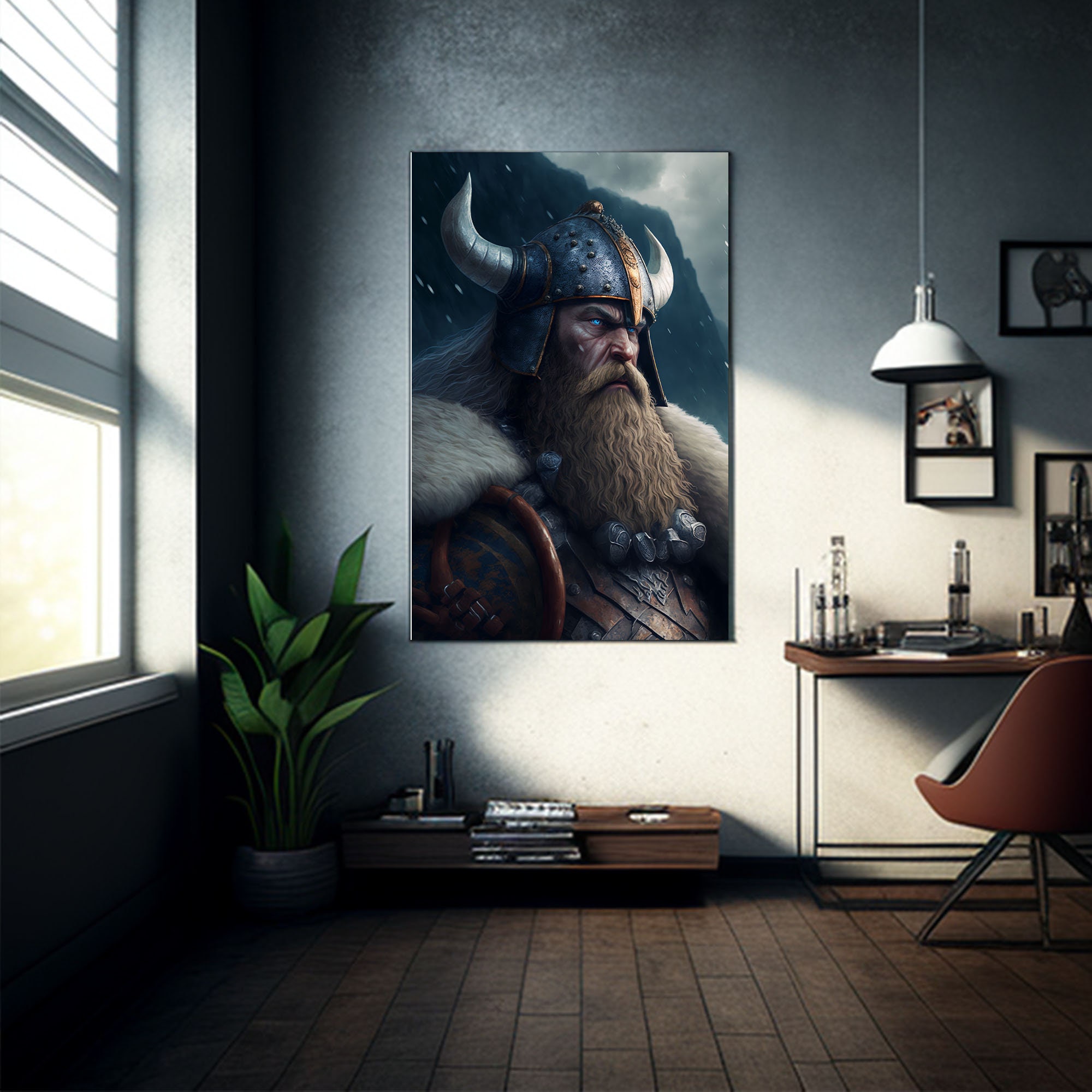 Viking Unique Home Decor Downloadable Art God of War Valhalla Colorful ...