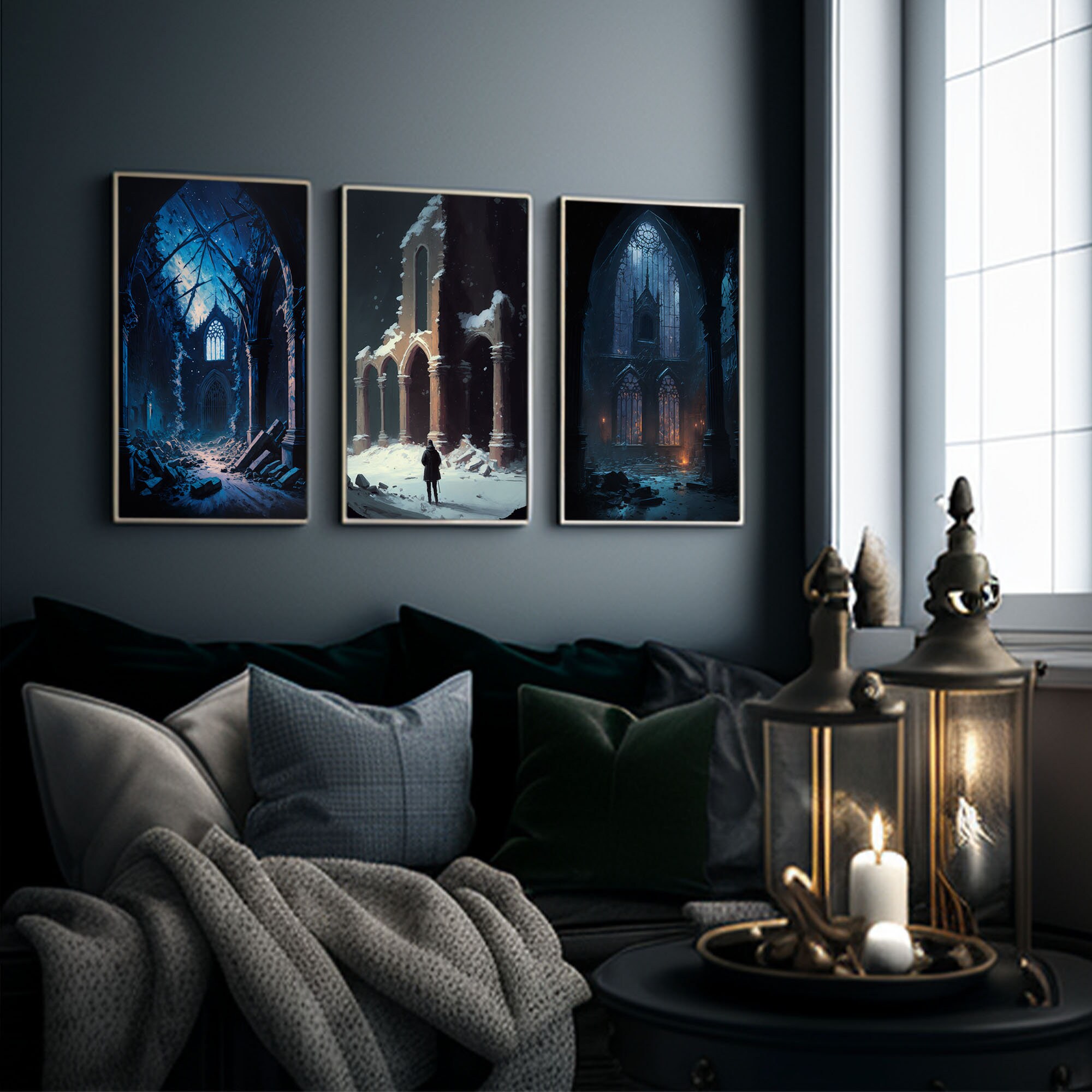 Scary Ruins in the Night Creepy Goth Home Decor Horror - Etsy