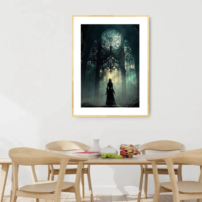 Lady in the Night - Goth Dark Art Print - Gothic Home Horror Decor ...