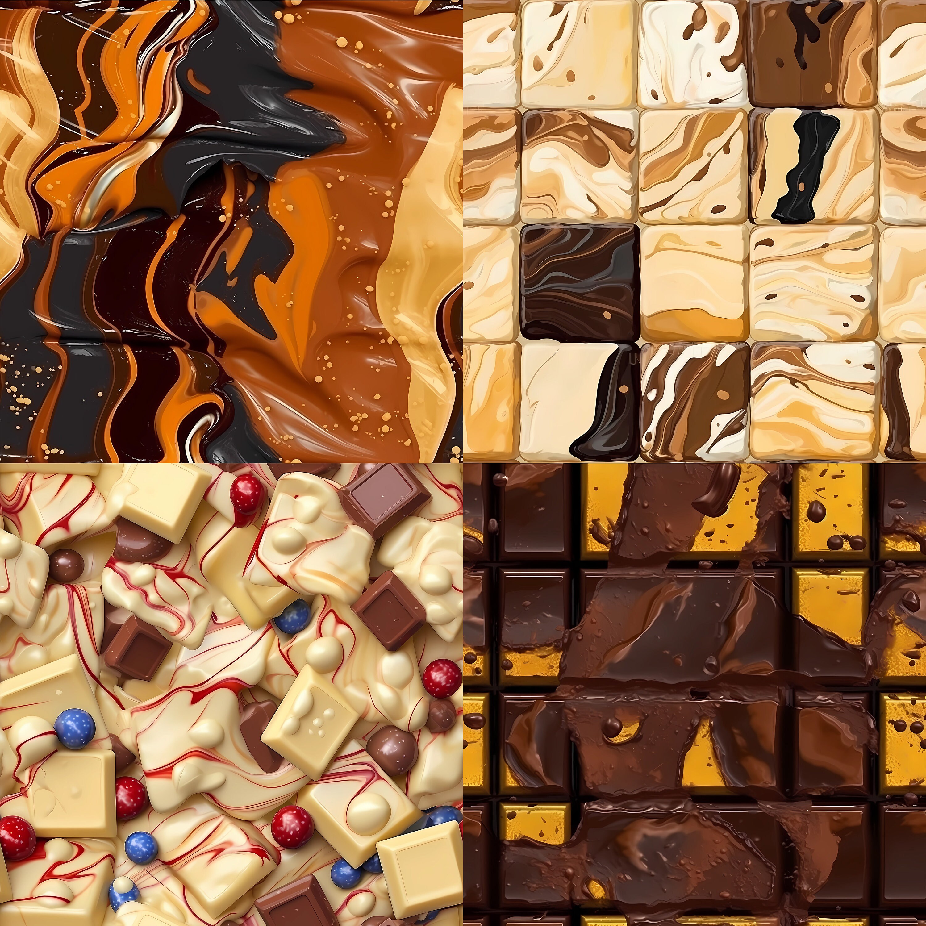 Chocolate Seamless Pattern Bundle, 20 Candy Themed Backgrounds, Instant ...