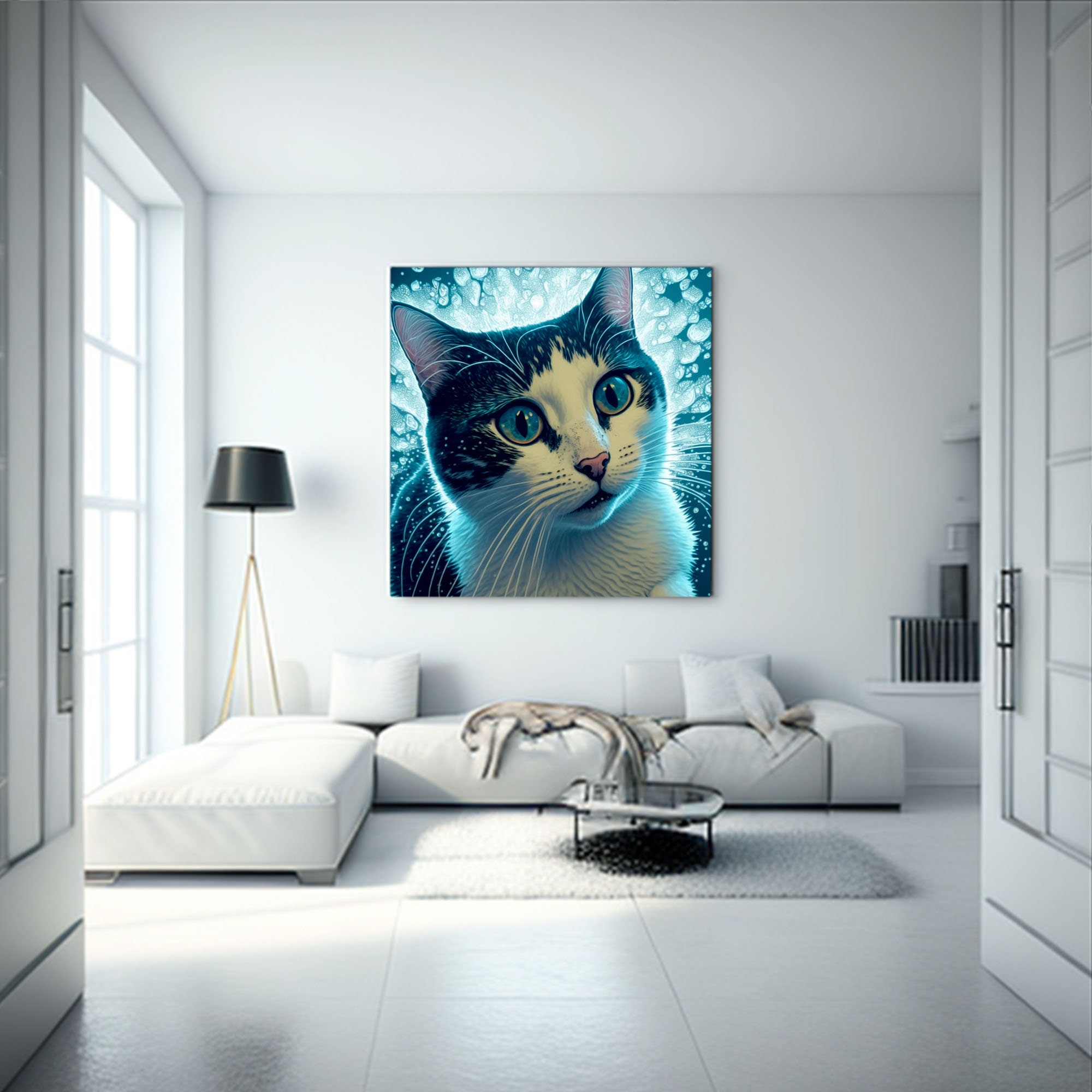 Realistic Cat Wall Art Print Cute Cat Poster Downloadable Artwork Décor ...