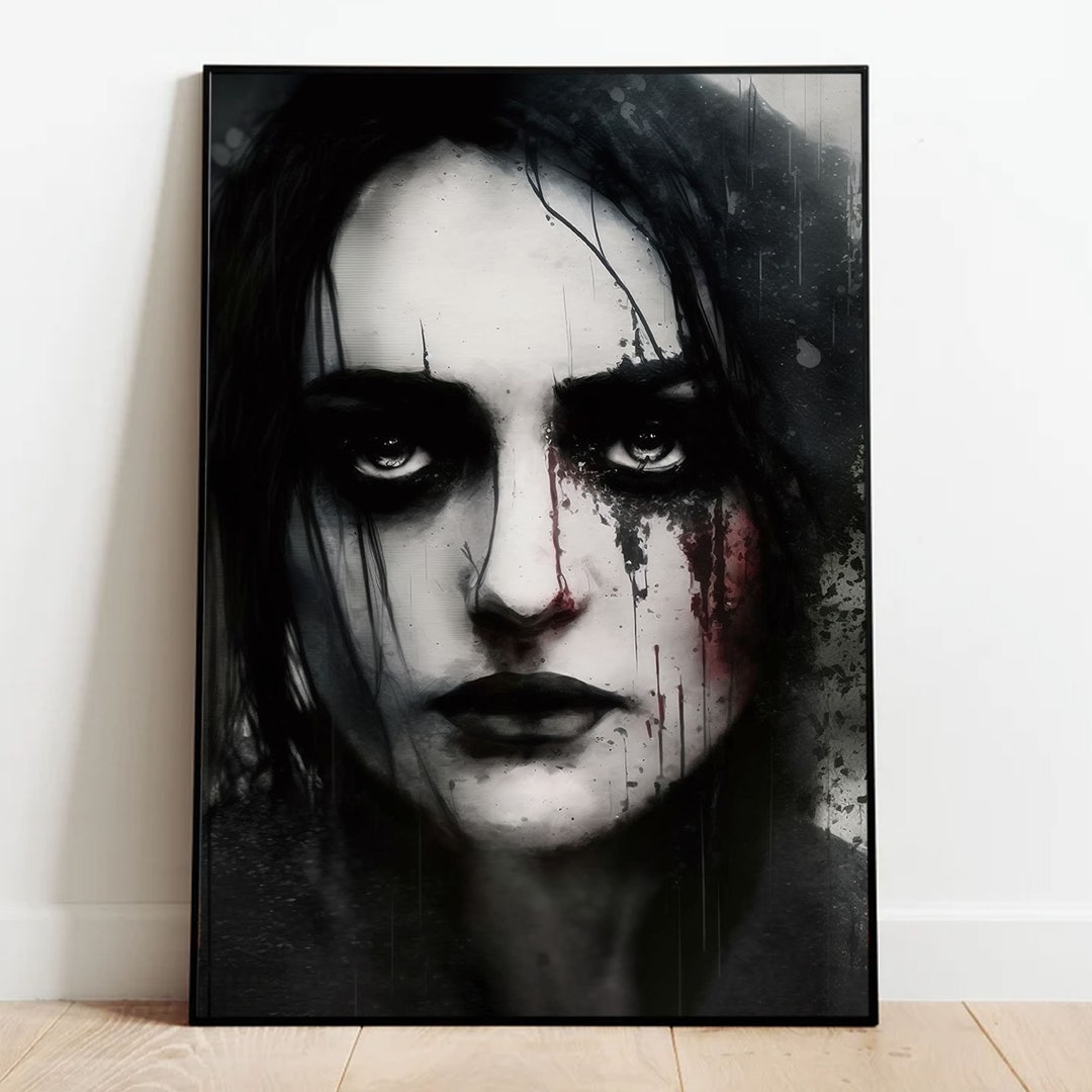 Goth Girl Portrait Gothic Home Decor Ai Generated Wall Art Etsy