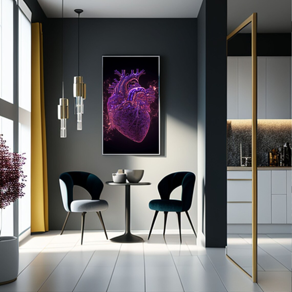 Medical Wall Art Human Heart Anatomy Poster Decor Chiropractic Art ...