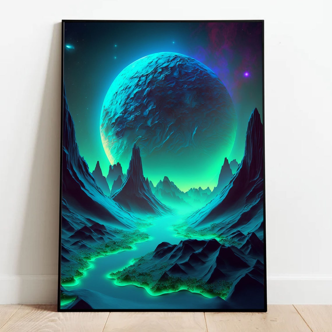 Space Abstract Landscape Art Sci Fi Alien Planet Surface - Etsy