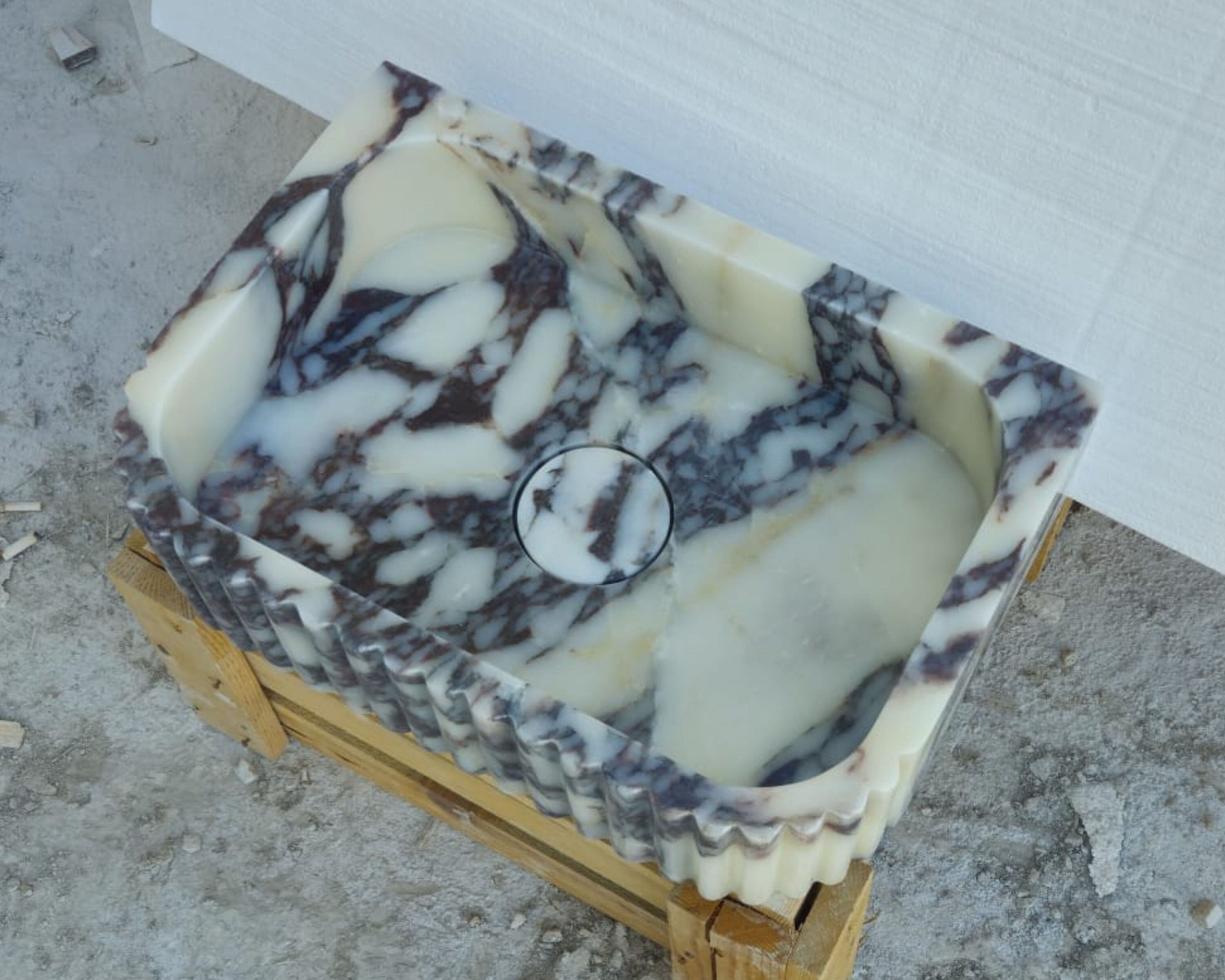 Calacatta Viola Marble Sink, Wall Mounted Sink, Bathroom or Kitchen ...