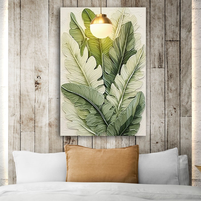 Banana Leaf Wall Art Living Room Decoration Leaf Painting - Etsy