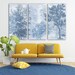 Blue Trees Wall Art, Blue Floral Canvas Wall Art, 3 Panel Blue Tree ...