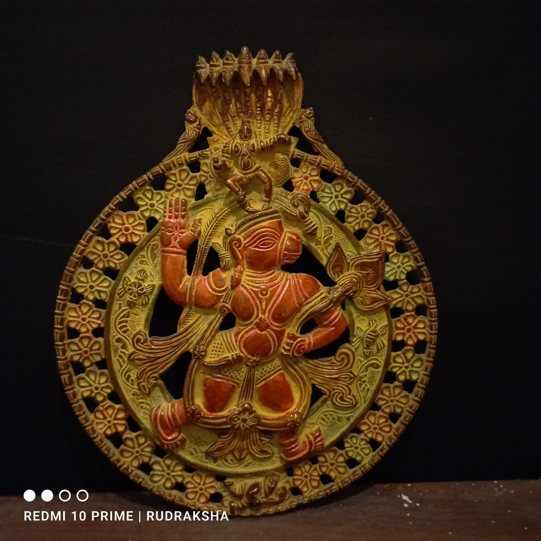 Brass Hanuman Wall Hanging: Hindu Temple Altar Decor (28cm) - Etsy