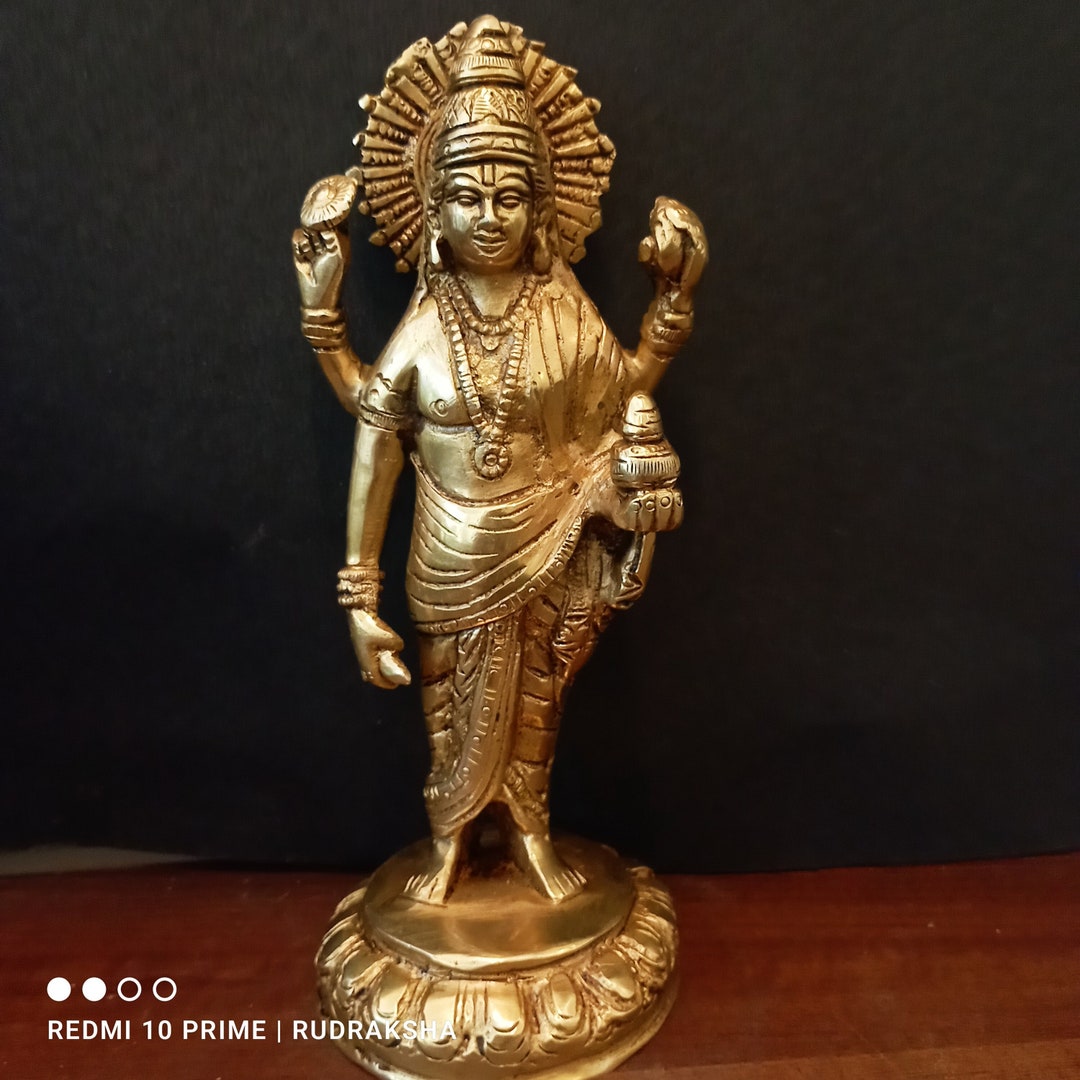 Dhanvantari Statue Lord Brass Dhanwantri God of Ayurveda Hindu God of ...