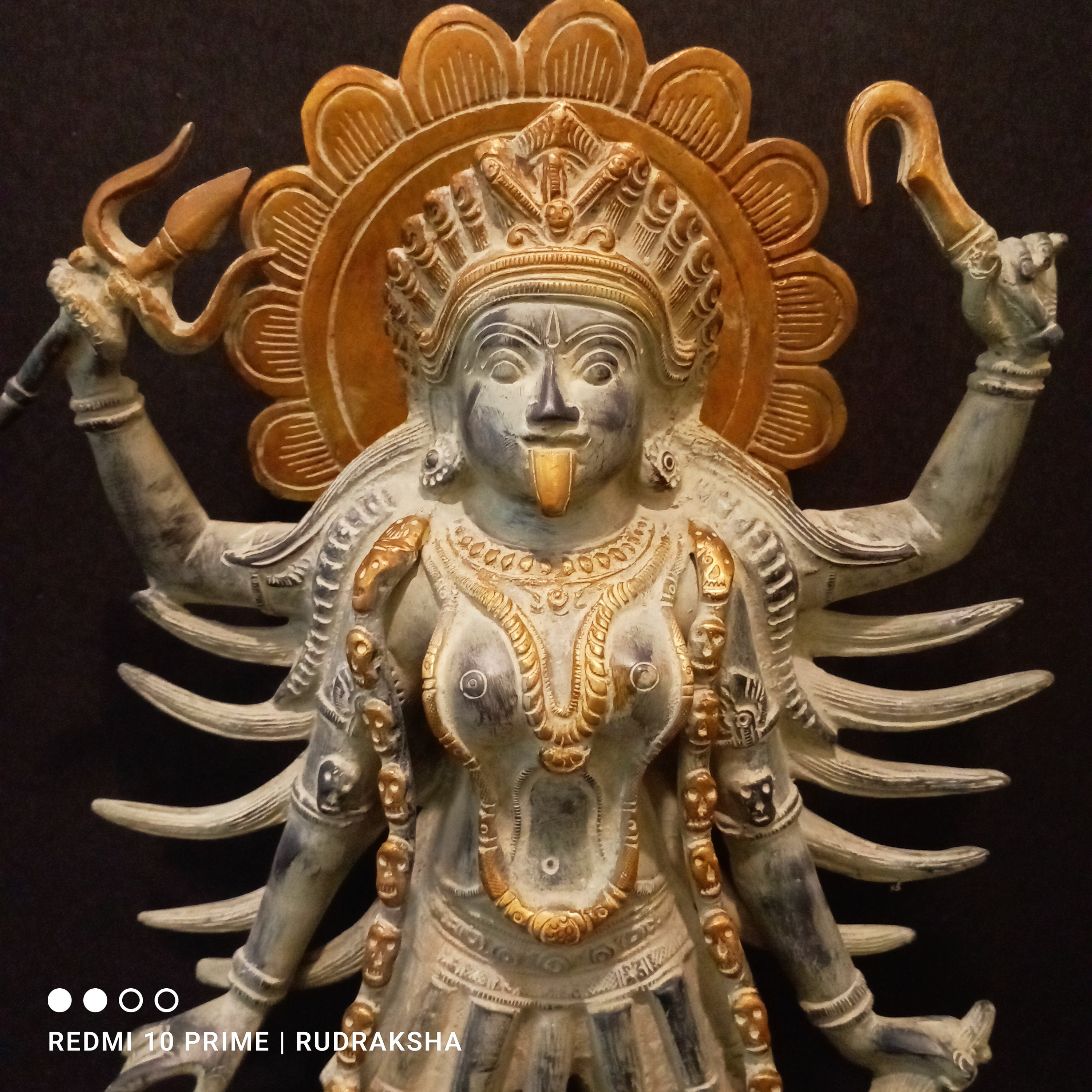 Kali Statue, 48.cm Antique Finish Brass Goddess Kali Statue, Parvati ...