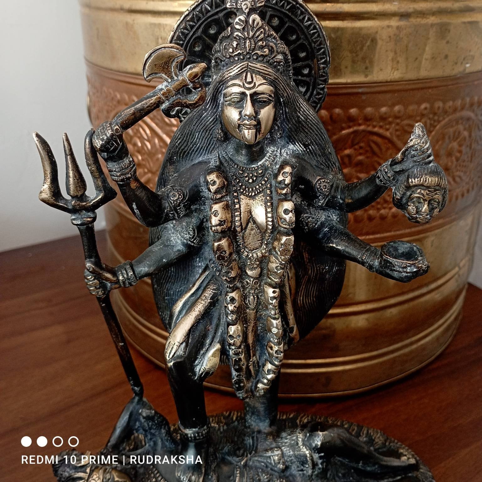 Kali Statue, 25 Cm Antique Finish Brass Goddess Kali Statue, Parvati ...
