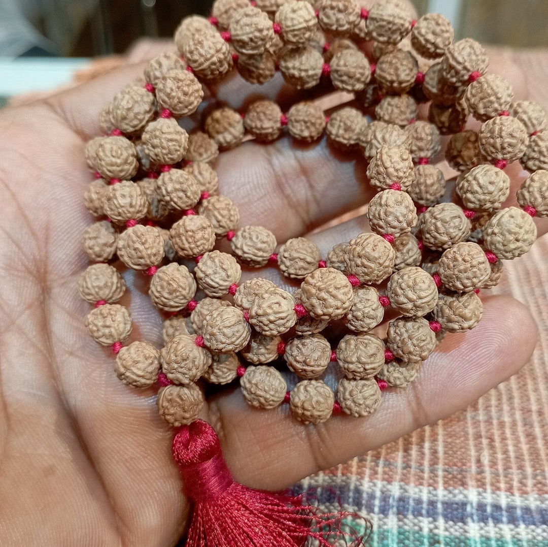 Mukhi Rudraksha Mala / Five Face Rudraksh Rosary Lab Certified 108+1 Beads 9 MM Top Quality ...