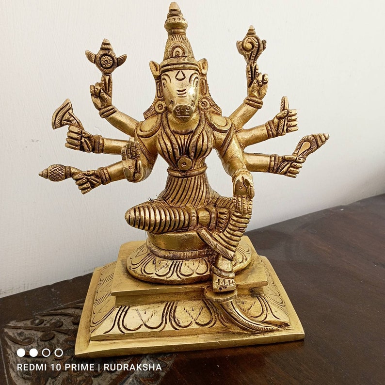 Ashta Bhuja Varahi Amman Brass Idol - Vishnu Varaha Avatar (17 CM) - Etsy