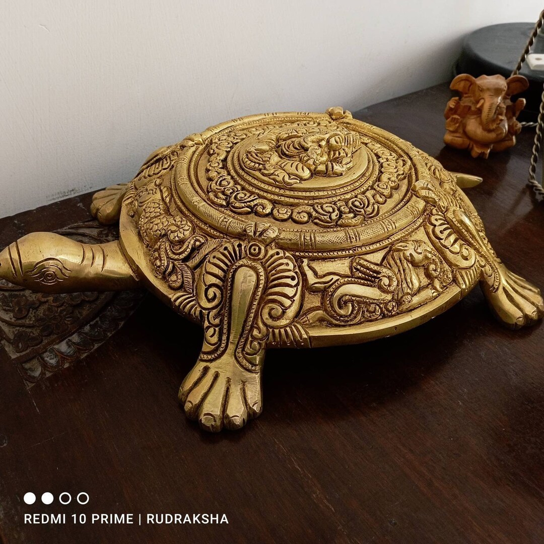 Brass Tortoise Statue, Feng Shui, Vastu Turtle Figurine, Sculpture Home ...