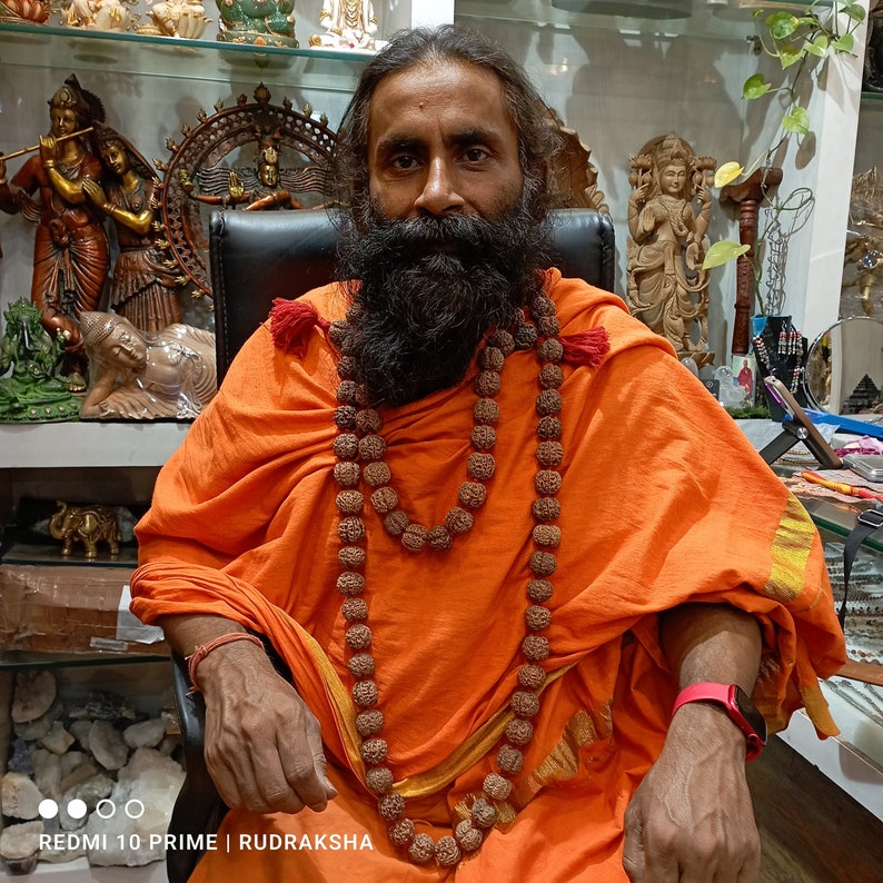 Nepali 5 Mukhi Rudraksha Kantha 54 Beads Mala Necklace,very Large Size ...