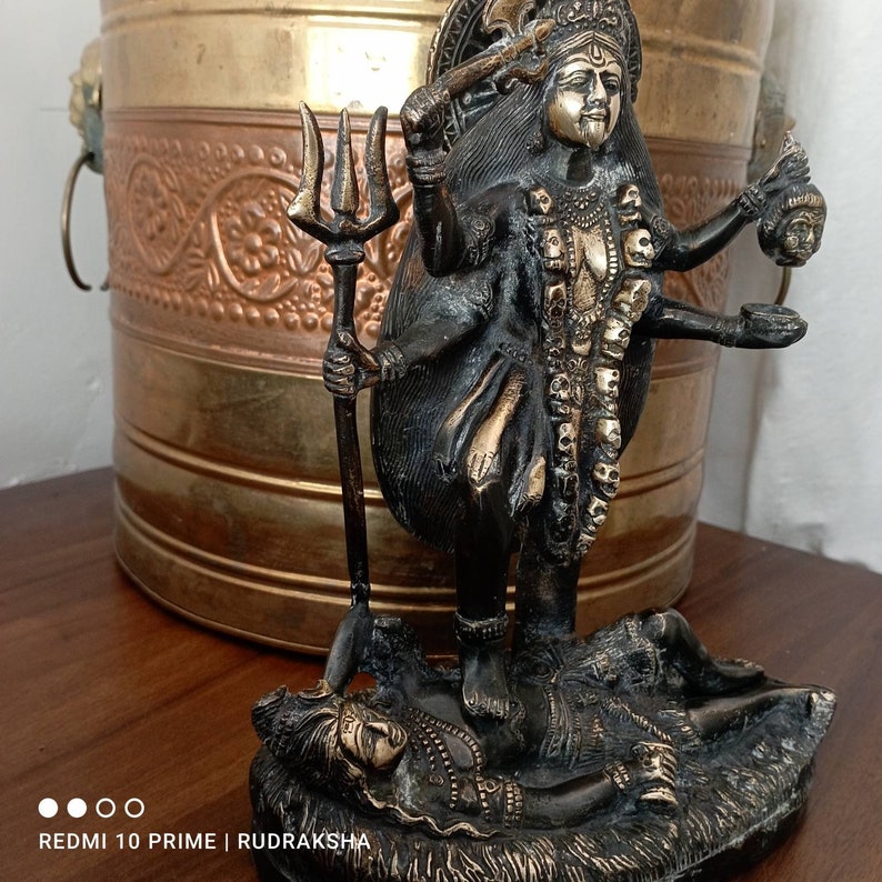 Kali Statue, 25 Cm Antique Finish Brass Goddess Kali Statue, Parvati ...