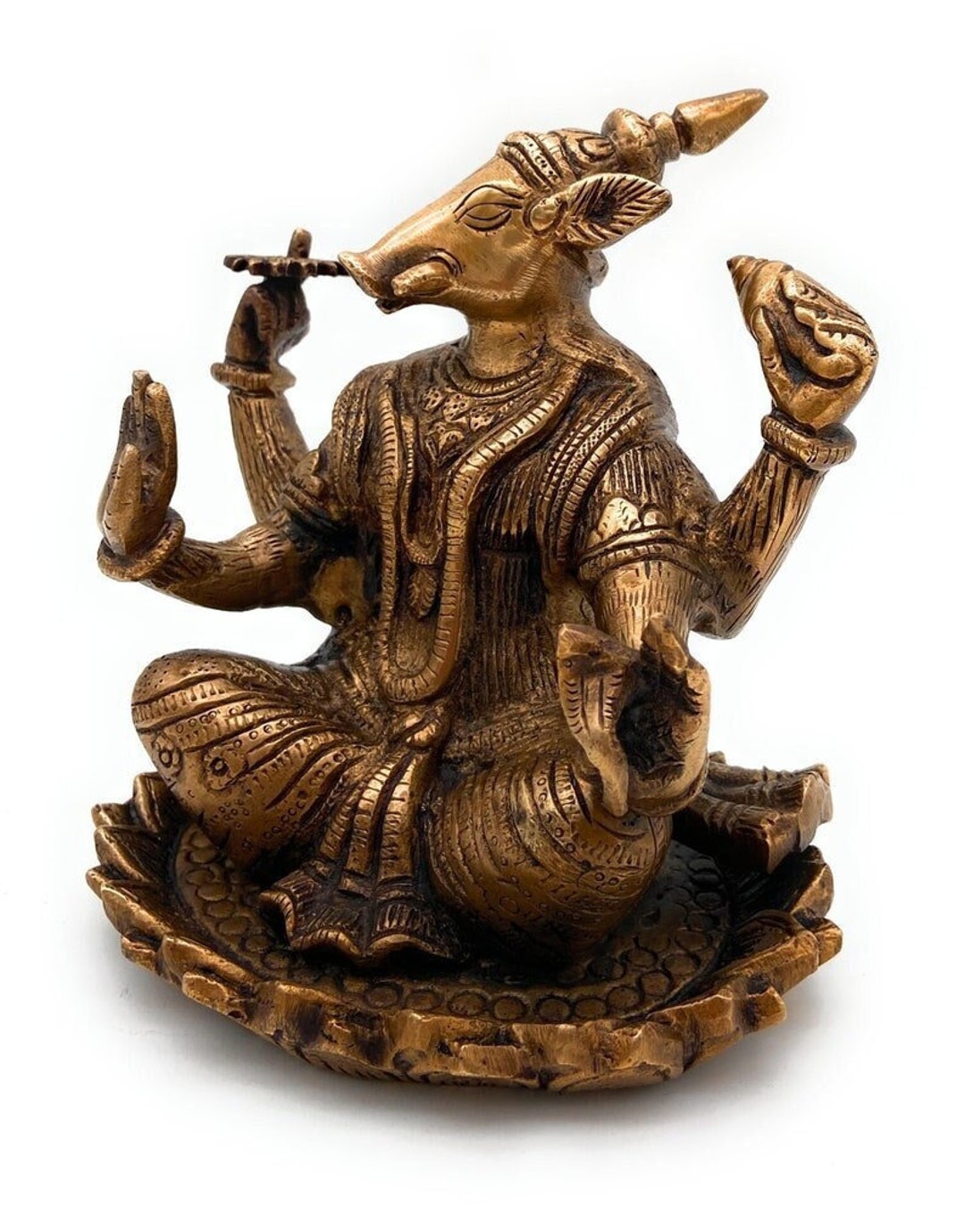 Brass Varaha Statue, Hindu God, Lord Vishnu, Varha Dev, Vishnu ...