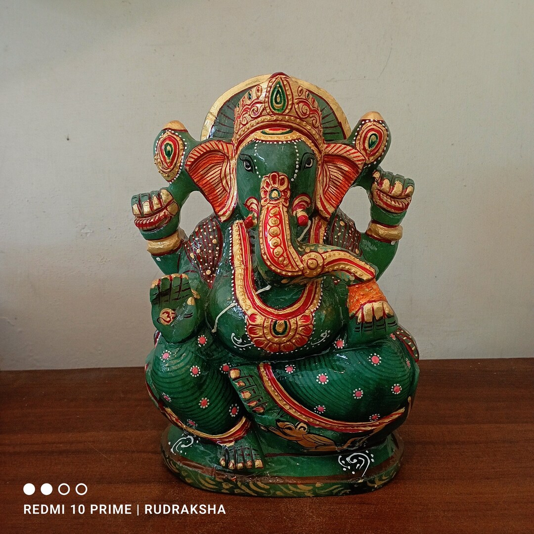 Home Decor Ganesha Statue Lord Ganesha Idol in Green Jade - Etsy