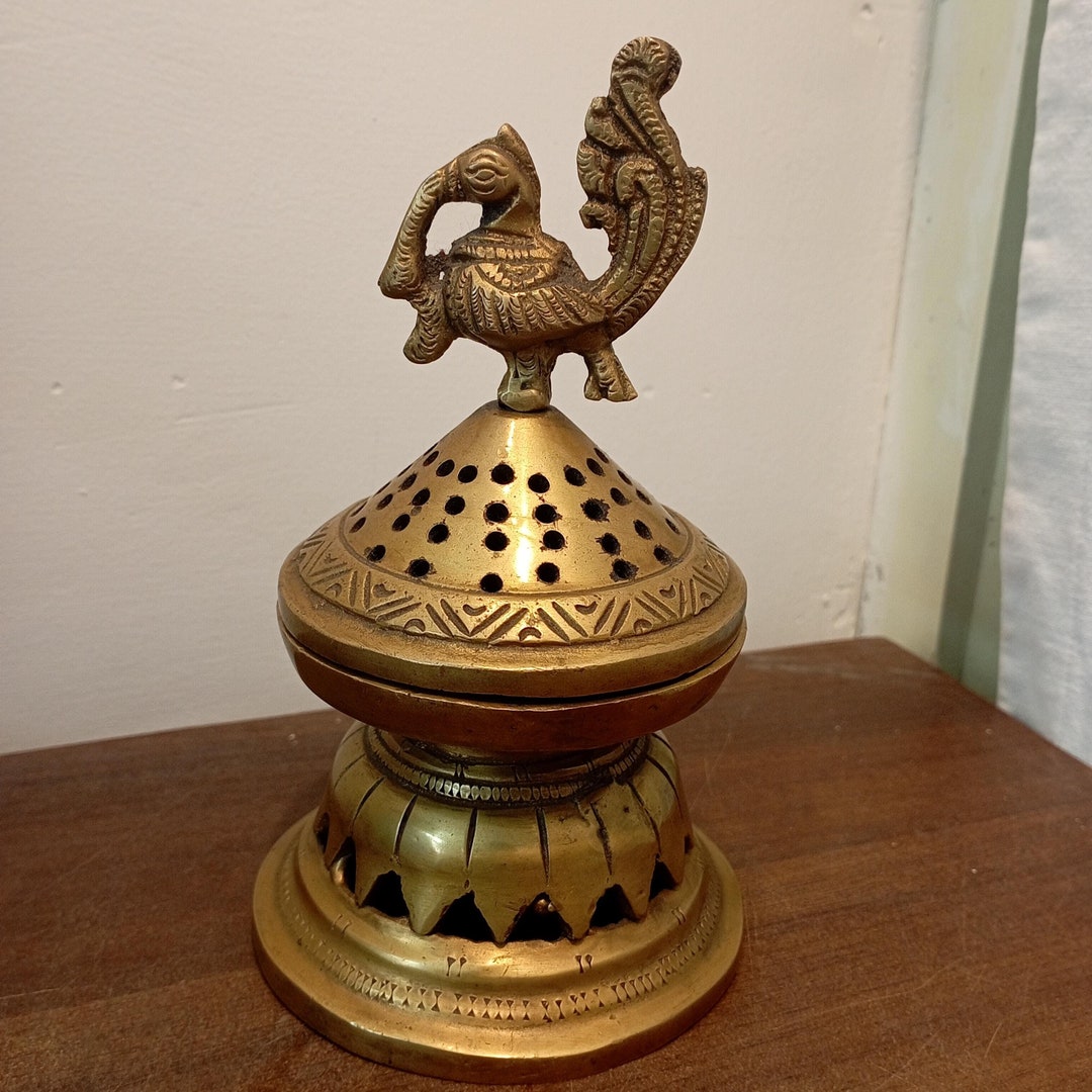 Brass Loban Incense Burner: Home Temple Dhuni - Etsy