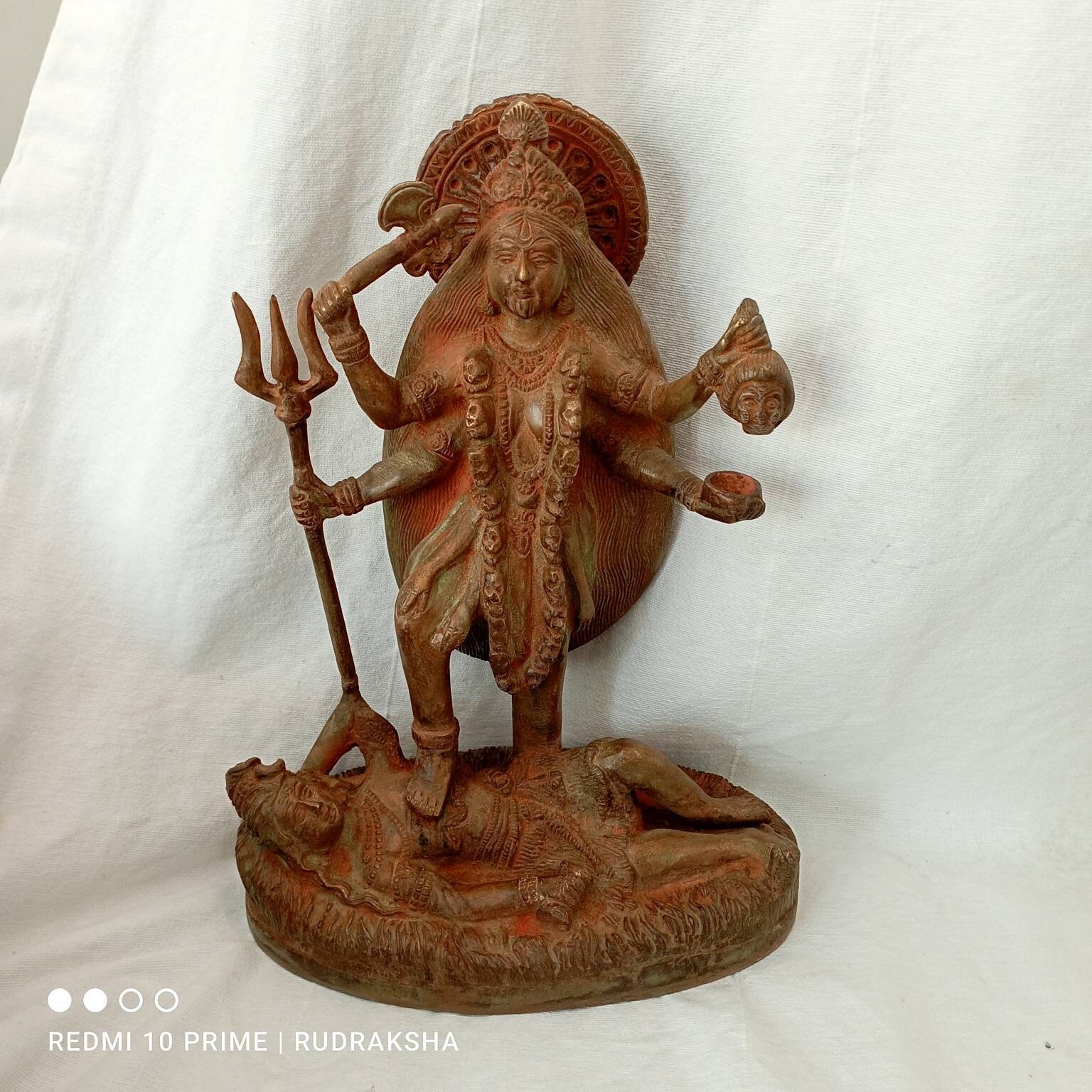 Kali Statue 25 Cm Antique Finish Brass Goddess Kali Statue - Etsy