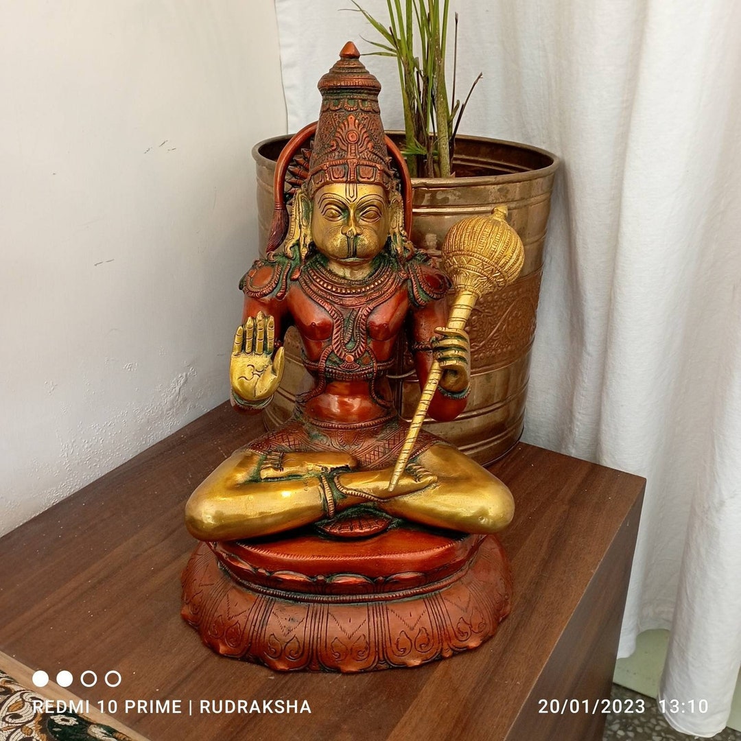 Brass Hanuman Statue, 40cm Big Brass Blessing Lord Hanuman Idol,rama ...