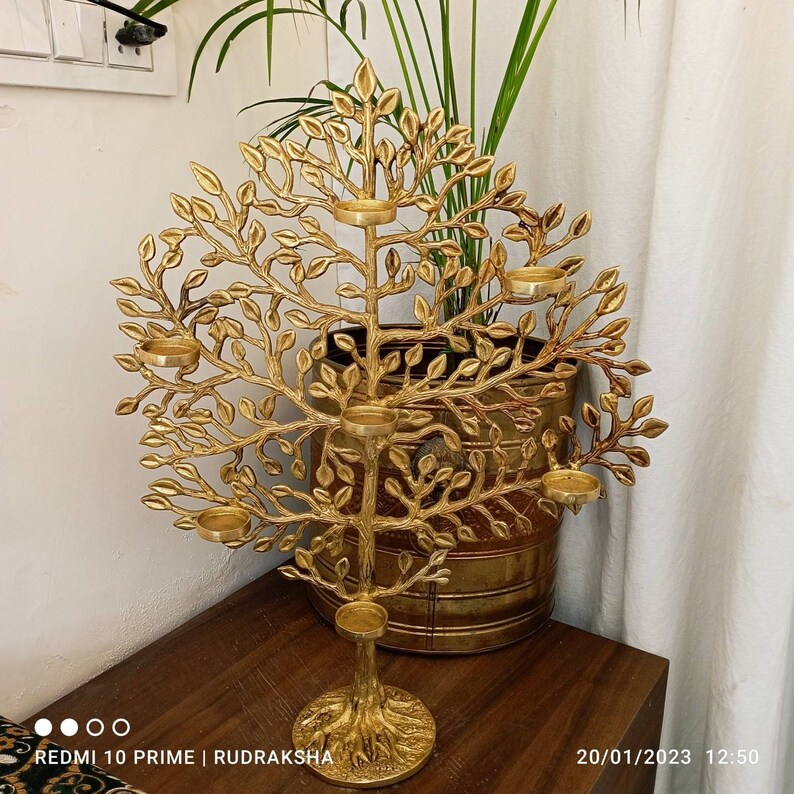 Kalpavriksha Tree With Candle Holders Brass Tree of Life 57.CM - Etsy