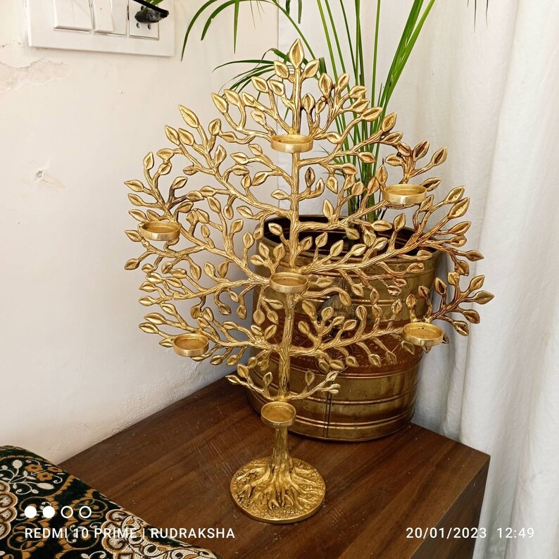 Kalpavriksha Tree With Candle Holders Brass Tree of Life 57.CM - Etsy