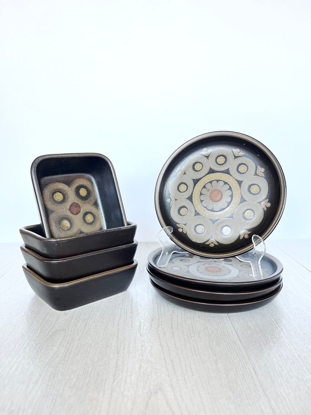 Authentic Denby Plate and Bowl Set Vintage Dishes Retro - Etsy