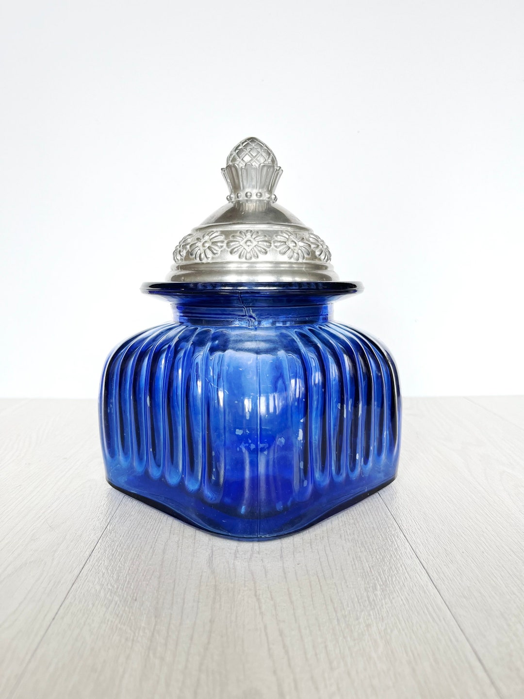 Authentic "artland" Cobalt Blue Glass Canister | Vintage Canister Set ...