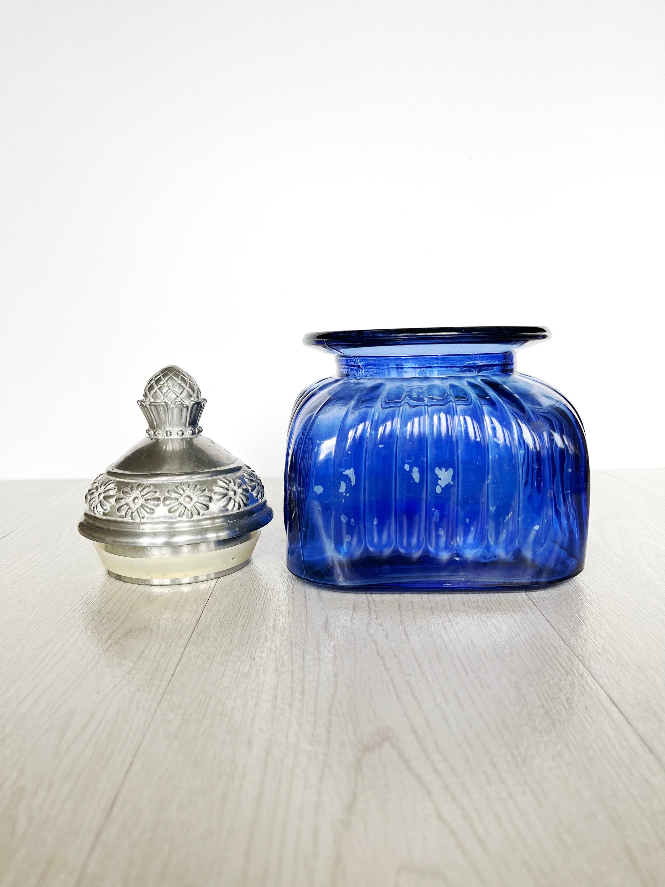 Authentic artland Cobalt Blue Glass Canister Vintage Canister Set - Etsy