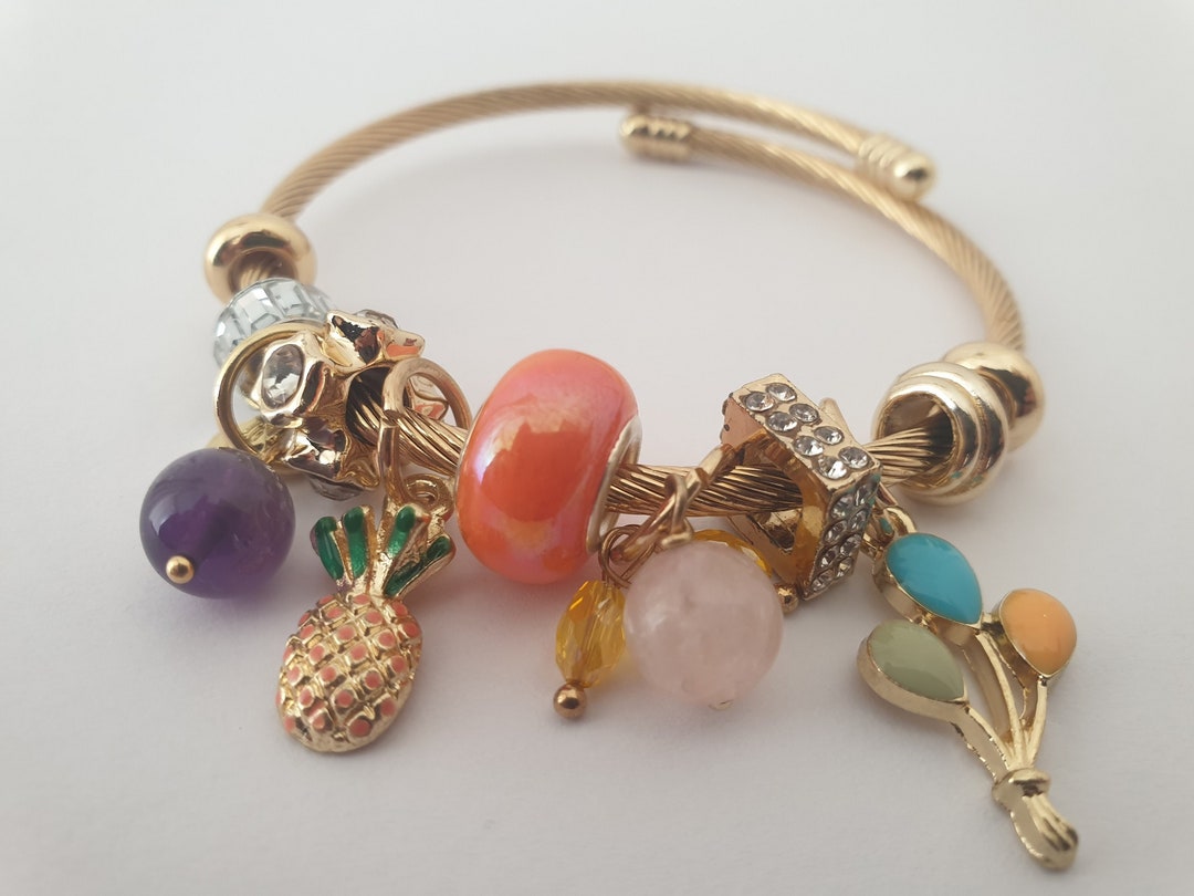 Amethyst Gemstone Pandora With Orange Charm, Feminine Energy, Positive ...