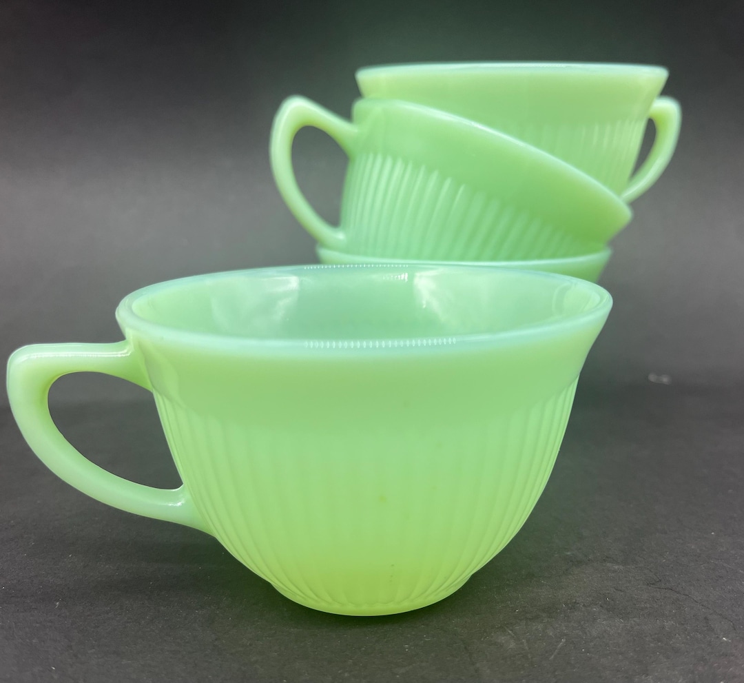 Fire-king JADEITE Green Opaque Milk Glass Tea Cup Vintage (never Used ...