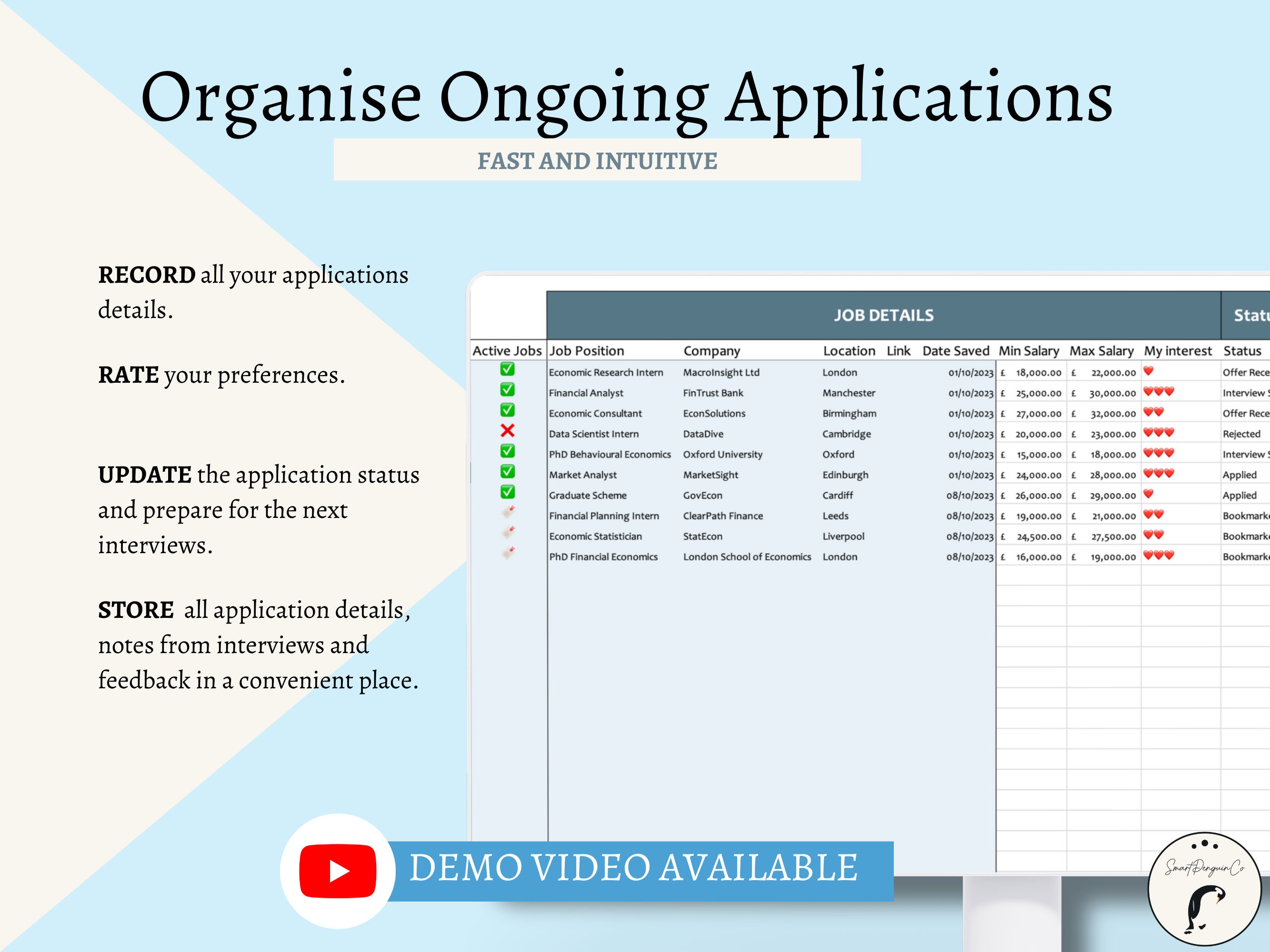 Job Application Tracker | Career Progress Monitor | Interview Organizer ...