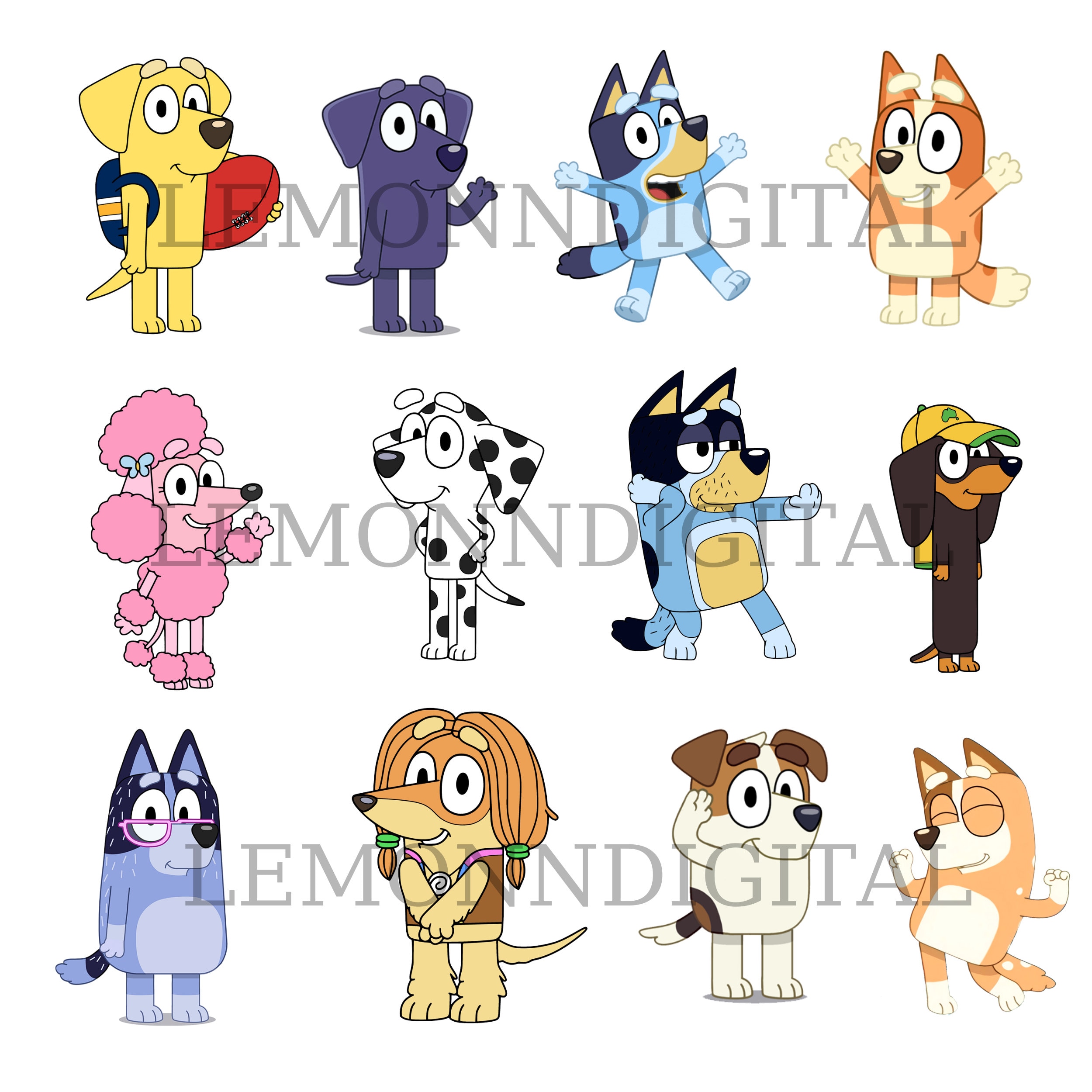 Bluey All Characters PNG Bluey Family Png Included Bluey - Etsy Finland
